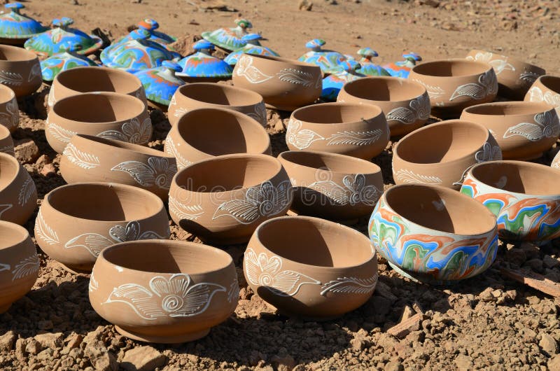 Clay pots stock photo. Image of marrakesh, close, morocco - 42325420
