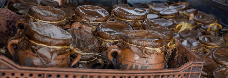 Clay Pots with Hot Food and Covered. Macro. Marrakesh, Morocco Stock ...