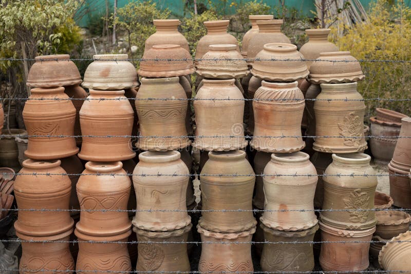 Clay Pots for Plants in a Garden Store Stock Photo - Image of gardening ...