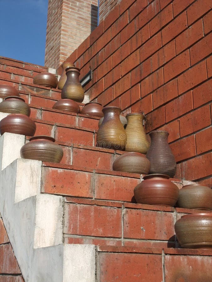 Clay Pots Standing Stairs Stock Photos - Free & Royalty-Free Stock ...