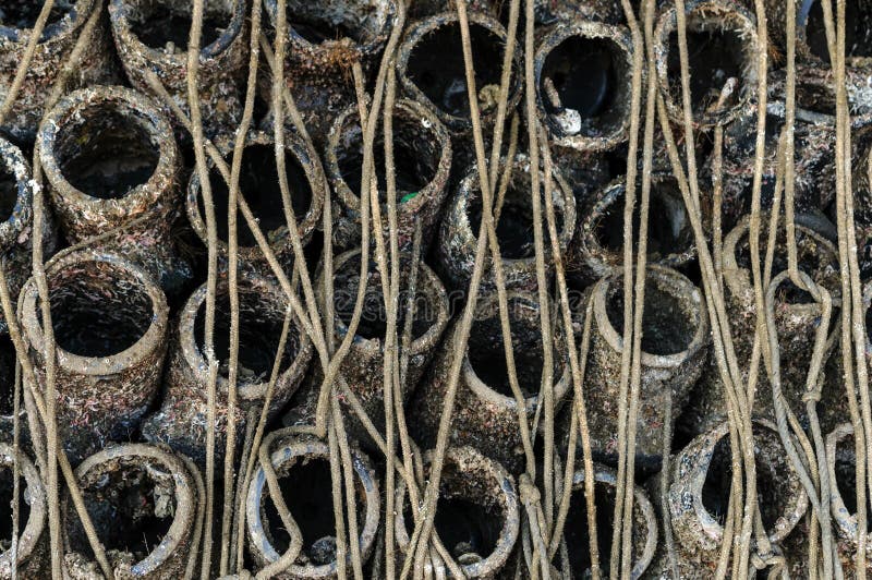 Mud Traps for Fishing Octopus Stock Image - Image of abstract, black ...