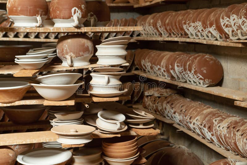 Clay Potter Works Stored on a Warehouse Editorial Image - Image of wide ...