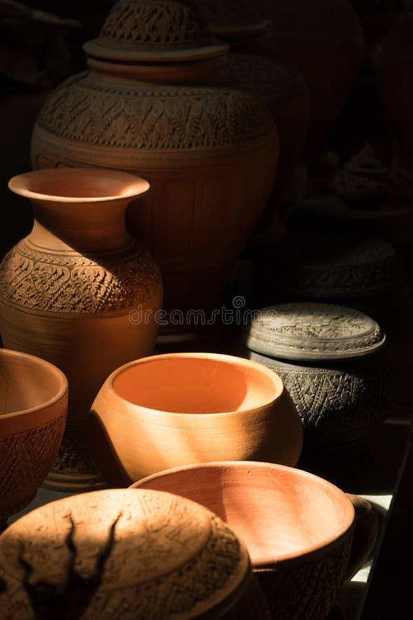 Clay pottery art stock image. Image of domestic, culture - 65669383