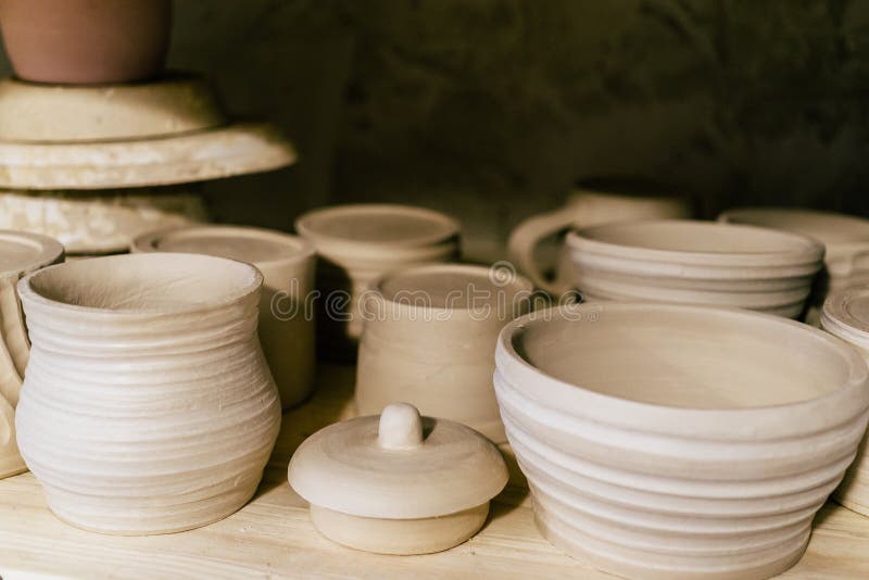 Clay Pottery Ceramic Products Stock Image - Image of pottery, handcraft ...