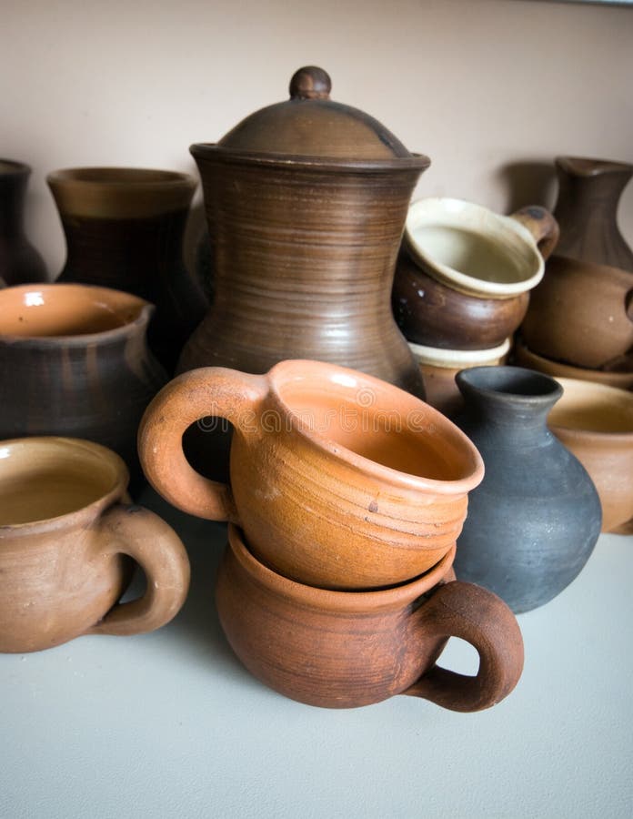 Clay pottery ceramics stock image. Image of clay, pottery - 33696929