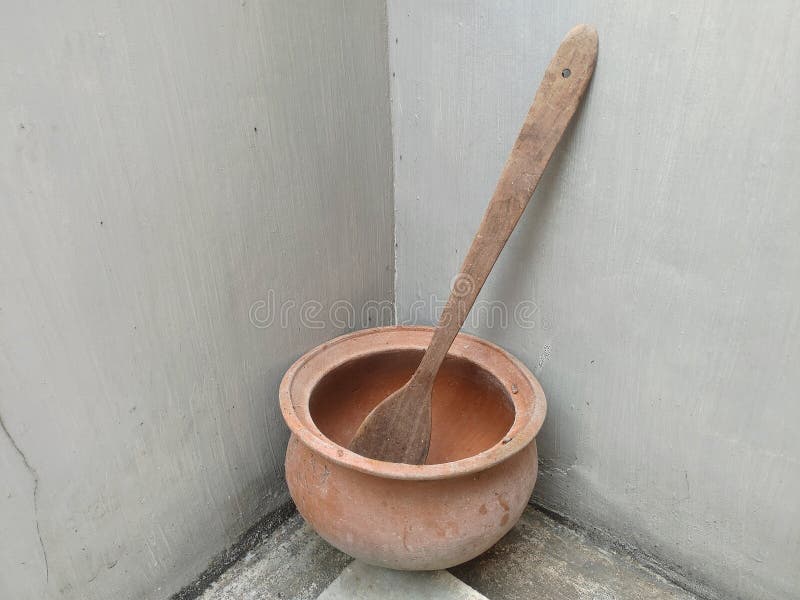 Clay Pottery and Large Ladles Looked Abandoned for Years Stock Image ...