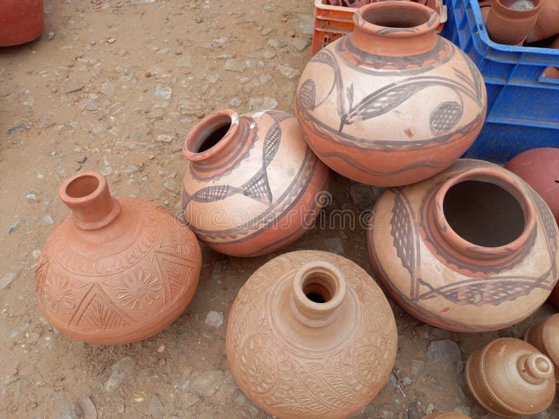 Clay Pottery, Rajasthan, India Stock Image - Image of summer, clay ...
