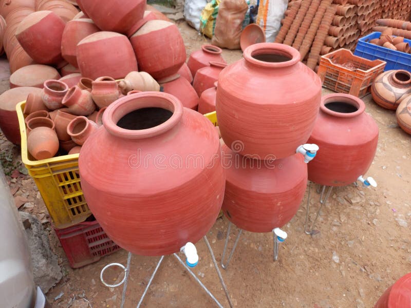Clay Pottery, Rajasthan, India Stock Image - Image of matki, jaipur ...