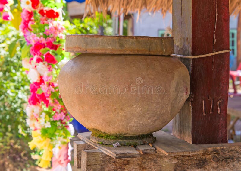 Clay Pottery Used As Water Jar Stock Image - Image of product, bunch ...