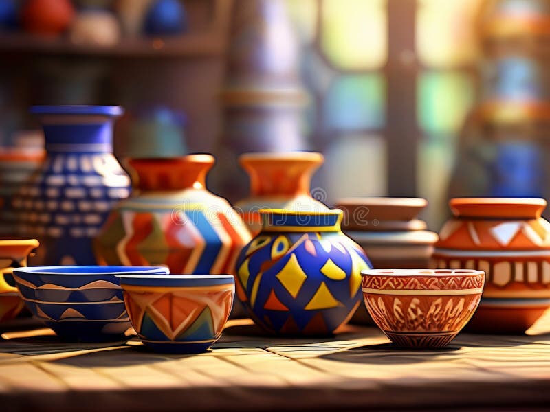 Clay Pottery. Pottery Wheel for Art, Craft, Stock Illustration ...