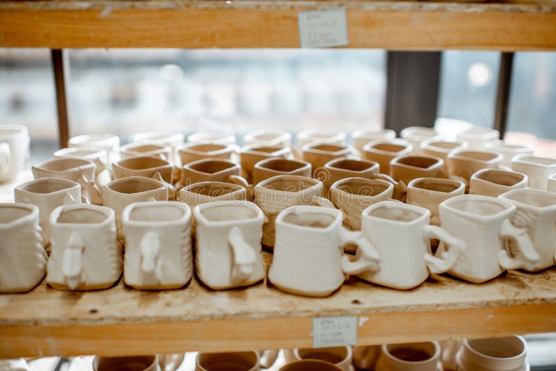 Clay Products at the Pottery Stock Image - Image of product, brown ...