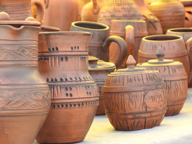 Articles Of Clay Made By Slip Forming Using Plaster Molds A Master With ...