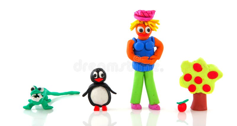 Clay puppets stock photo. Image of school, blond, workmanship - 12751604