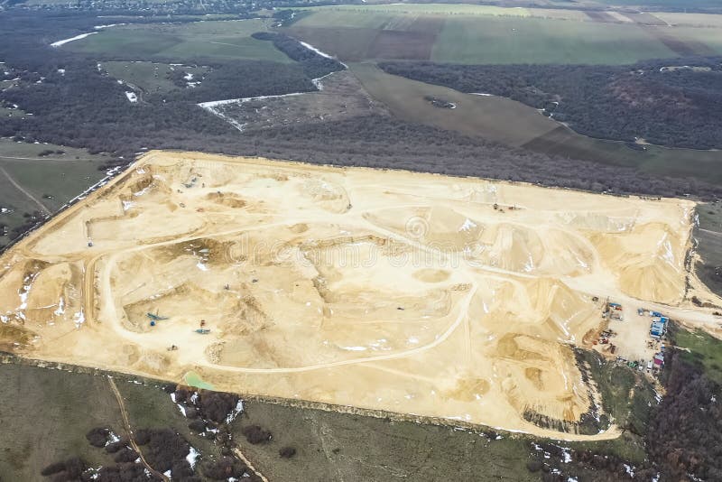 Clay Quarry, Top View. Clay Mining in Quarry Stock Image - Image of ...