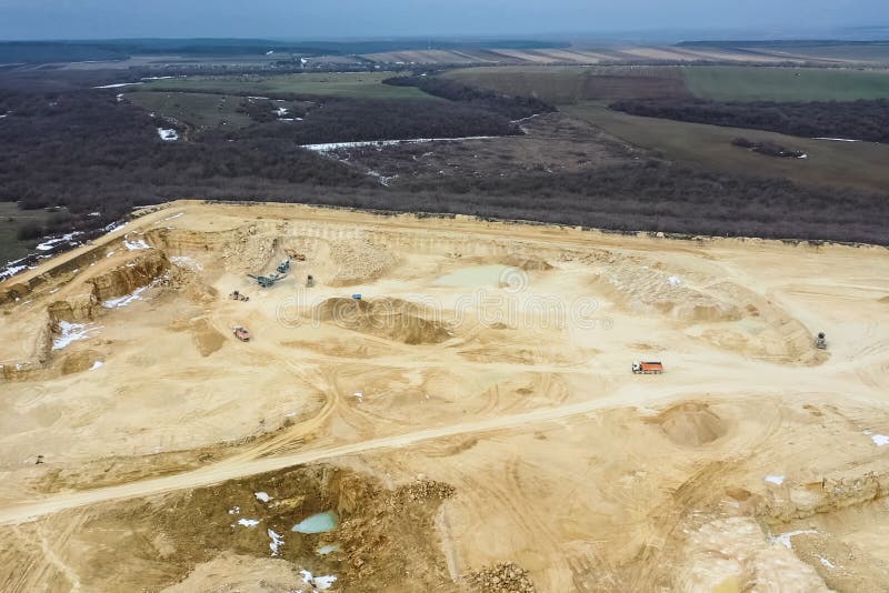 Clay Quarry, Top View. Clay Mining in Quarry Stock Photo - Image of ...