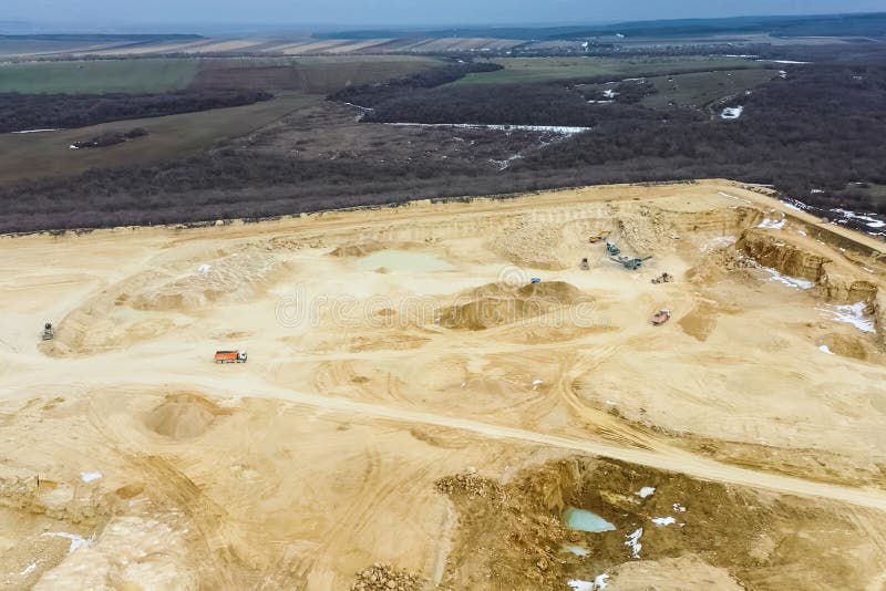 Clay Quarry, Top View. Clay Mining in Quarry Stock Photo - Image of ...