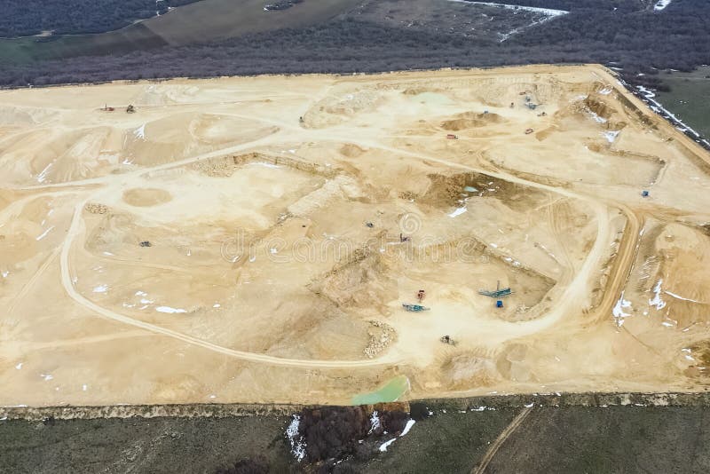 Clay Quarry, Top View. Clay Mining in Quarry Stock Image - Image of ...