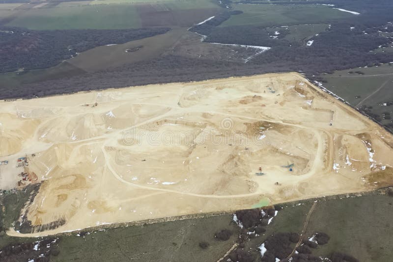 Clay Quarry, Top View. Clay Mining in Quarry Stock Photo - Image of ...