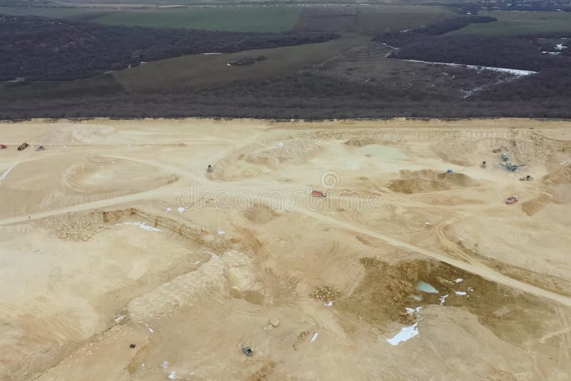Clay Quarry, Top View. Clay Mining in Quarry Stock Image - Image of ...