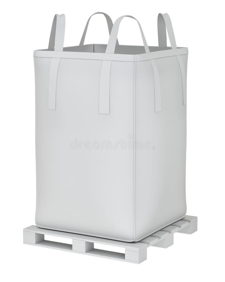 Clay Render of Big Bulk Bag on Wooden Pallet Stock Illustration ...