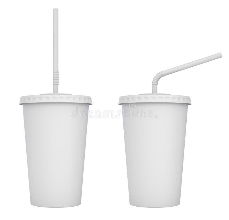 Clay Render of Drink Cup with Straw Stock Illustration - Illustration ...