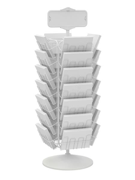 Clay Render of Magazine Carousel Rack Stock Illustration - Illustration ...