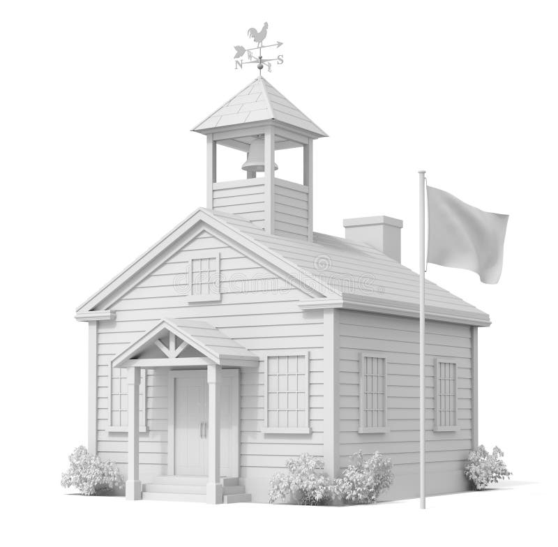 Clay Render of School House Stock Illustration - Illustration of wooden ...