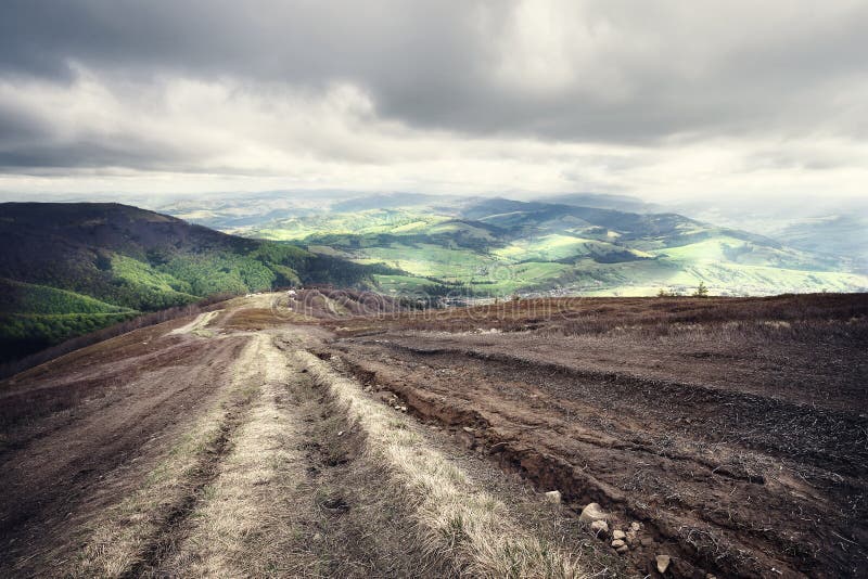 Clay Road from the Mountain Peaks Stock Image - Image of meadow ...
