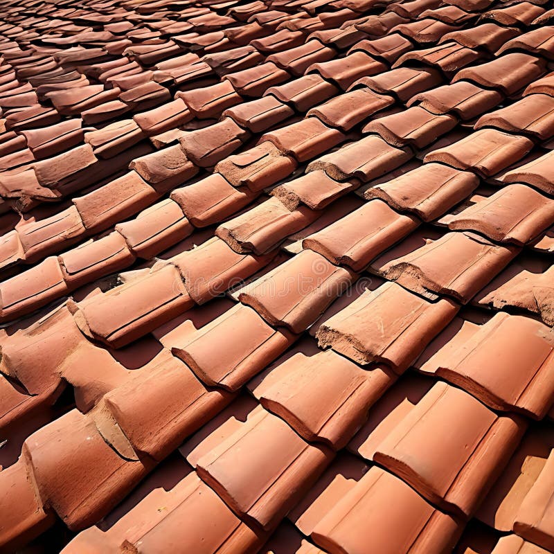 Clay Roof Tiles a Surface Composed of Clay Tiles or Shingles Pr Stock ...