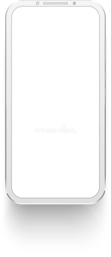 Clay Smartphone with Blank White Screen Displaying Nothing, Isolated on ...