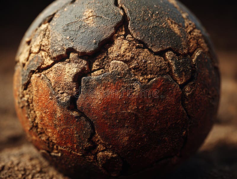 Clay Sphere — Rich Reddish Cracked Ceramic Texture Stock Illustration ...