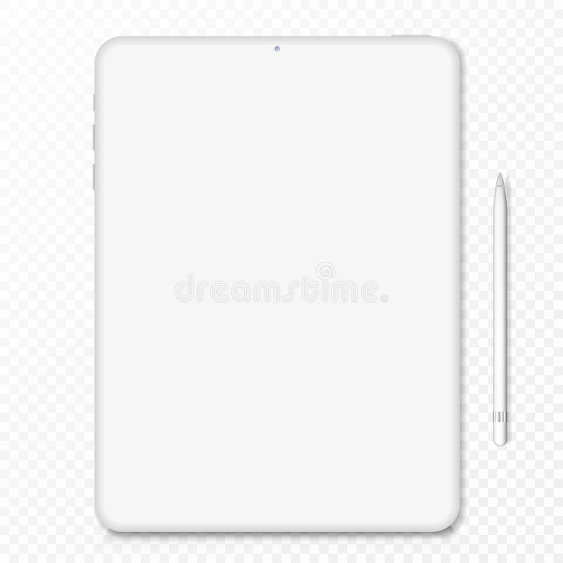 Clay Tablet Computer Mockup - Front View. Vector Illustration Stock ...