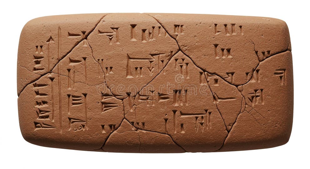 Clay Tablet Inscribed with Cuneiform Script, Featuring Symbols Carved ...