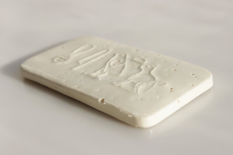 Clay Tablet with the Inscription Cat in Ancient Egyptian. Modern ...