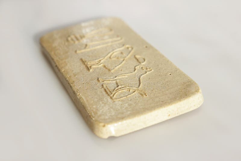 Clay Tablet with the Inscription Cat in Ancient Egyptian. Modern ...