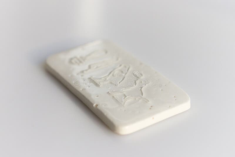 Clay Tablet with the Inscription Cat in Ancient Egyptian. Modern ...