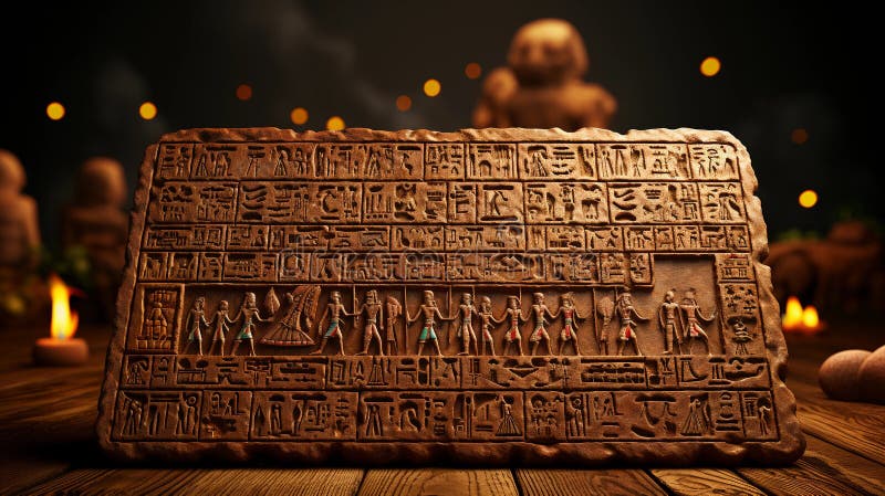Clay Tablet with Inscriptions. Generative AI Stock Image - Image of ...