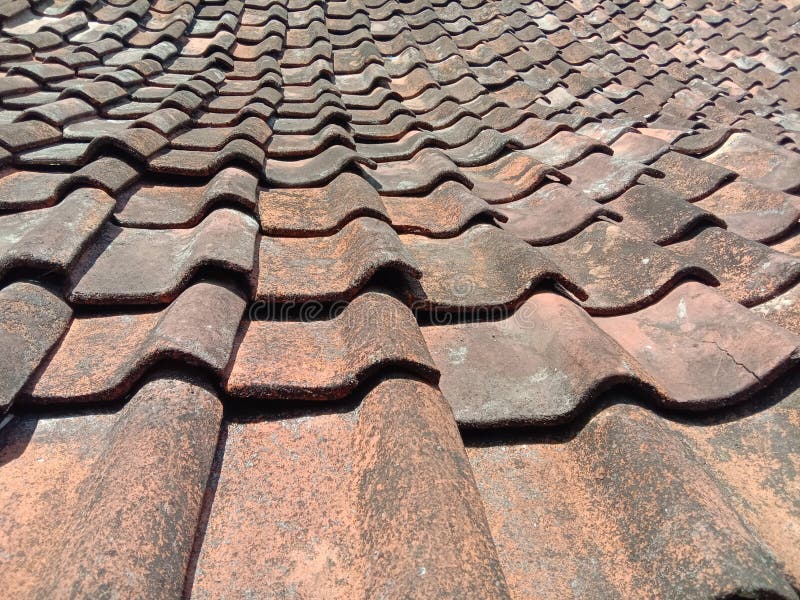 Clay Tile Roof. Old and Dull Clay Tile Roof Stock Photo - Image of ...