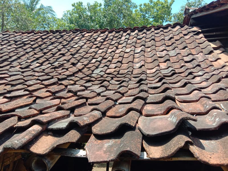 Clay Tile Roof. Old and Dull Clay Tile Roof Stock Photo - Image of ...