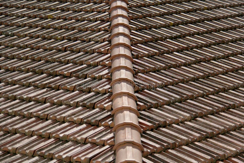 Clay Tile Roof Shingles from Top View Stock Photo - Image of clay ...