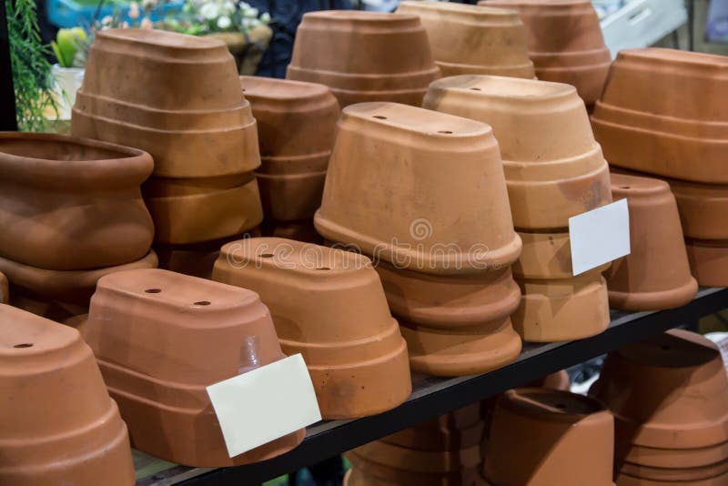 Clay tree pots stock image. Image of clay, tree, idea - 96899509