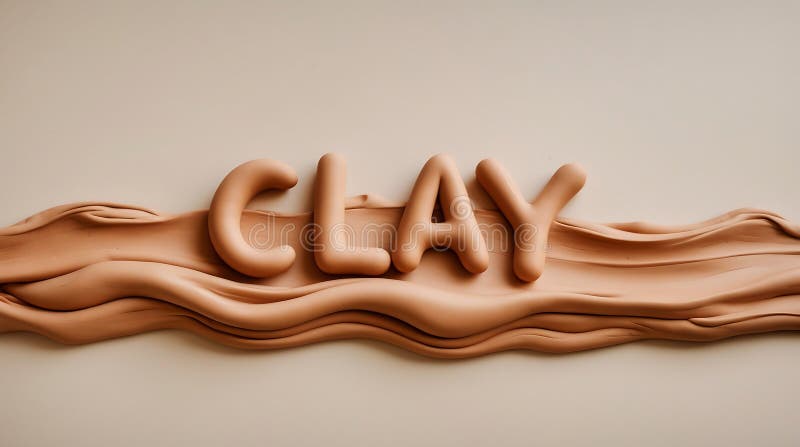 Clay Typography Showcasing Smooth Texture in Natural Tones on an ...