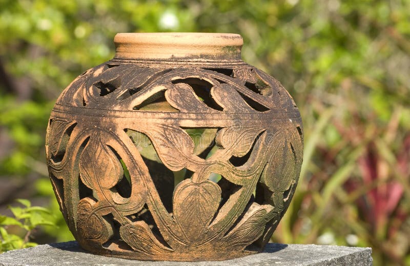 Clay vase stock photo. Image of fretwork, artwork, embellishment - 15547746
