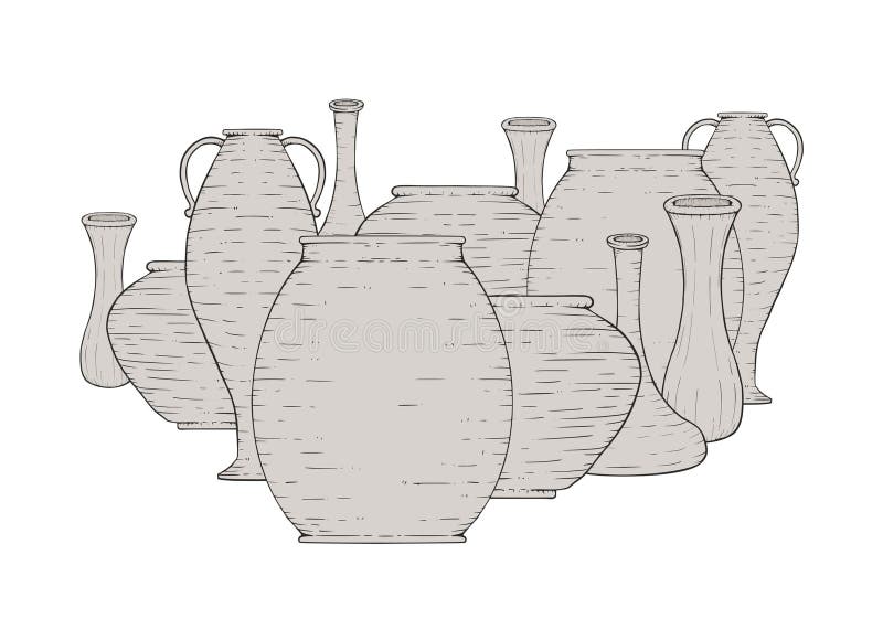 Clay vessel design stock vector. Illustration of vessel - 298421964