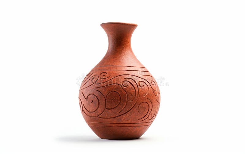 Clay Vessel on White Background Stock Illustration - Illustration of ...