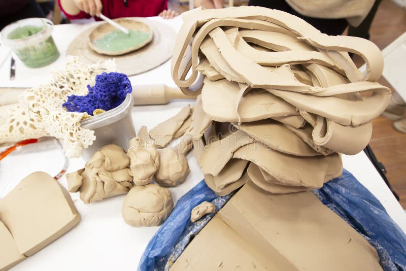 Clay Workshop. Craft Training Stock Photo - Image of molding, making ...