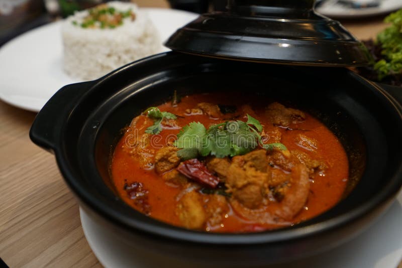 Claypot Chicken Curry stock photo. Image of breakfast - 219779488