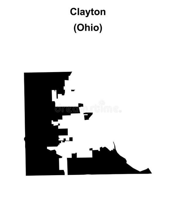 Clayton outline map stock vector. Illustration of territory - 357491730