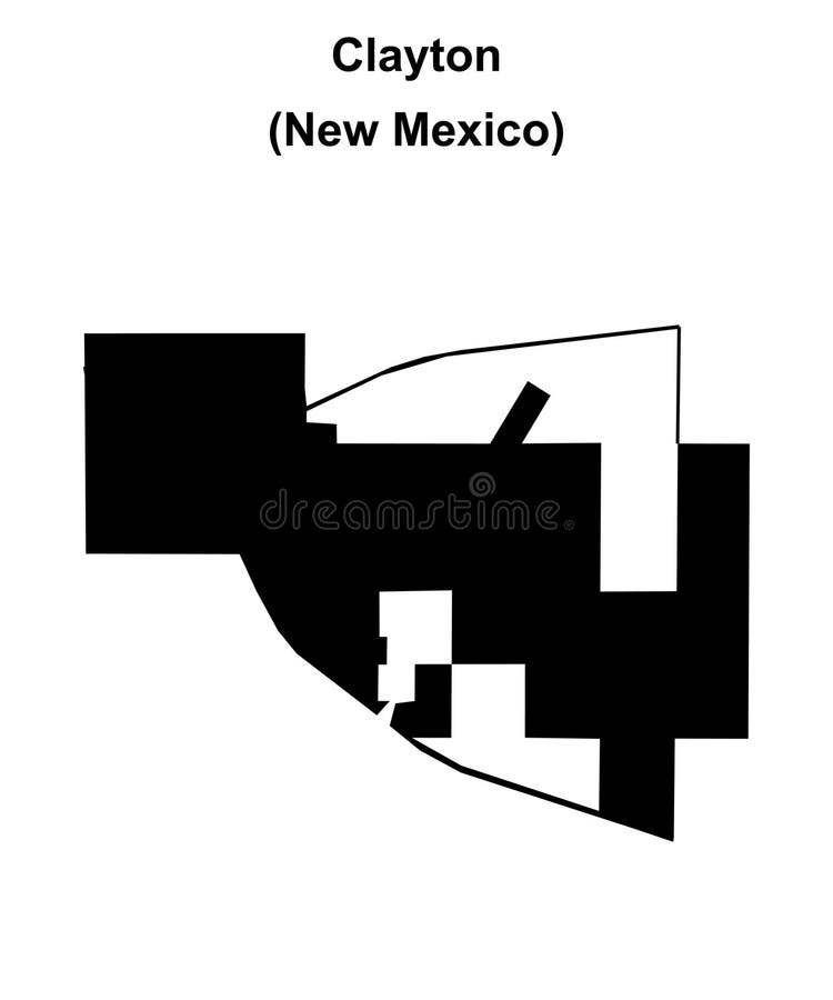 Clayton outline map stock vector. Illustration of empty - 387575980