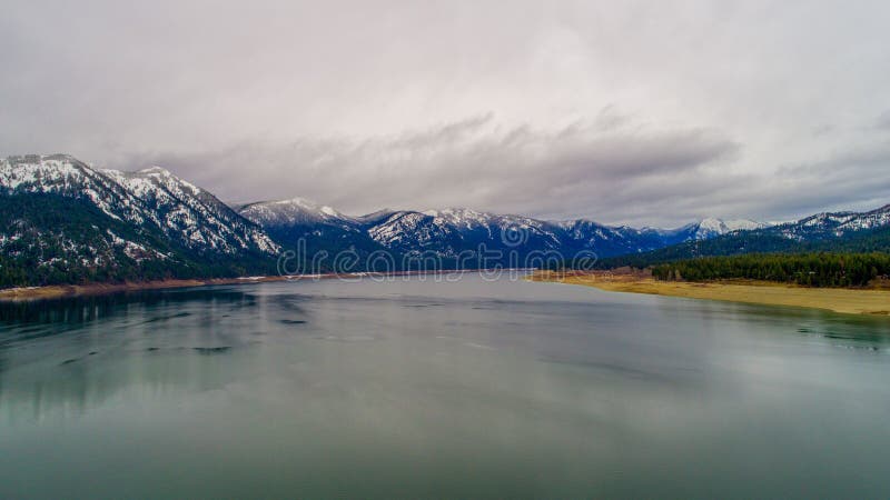 Cle Elum Lake of Washington State in December Stock Image - Image of ...